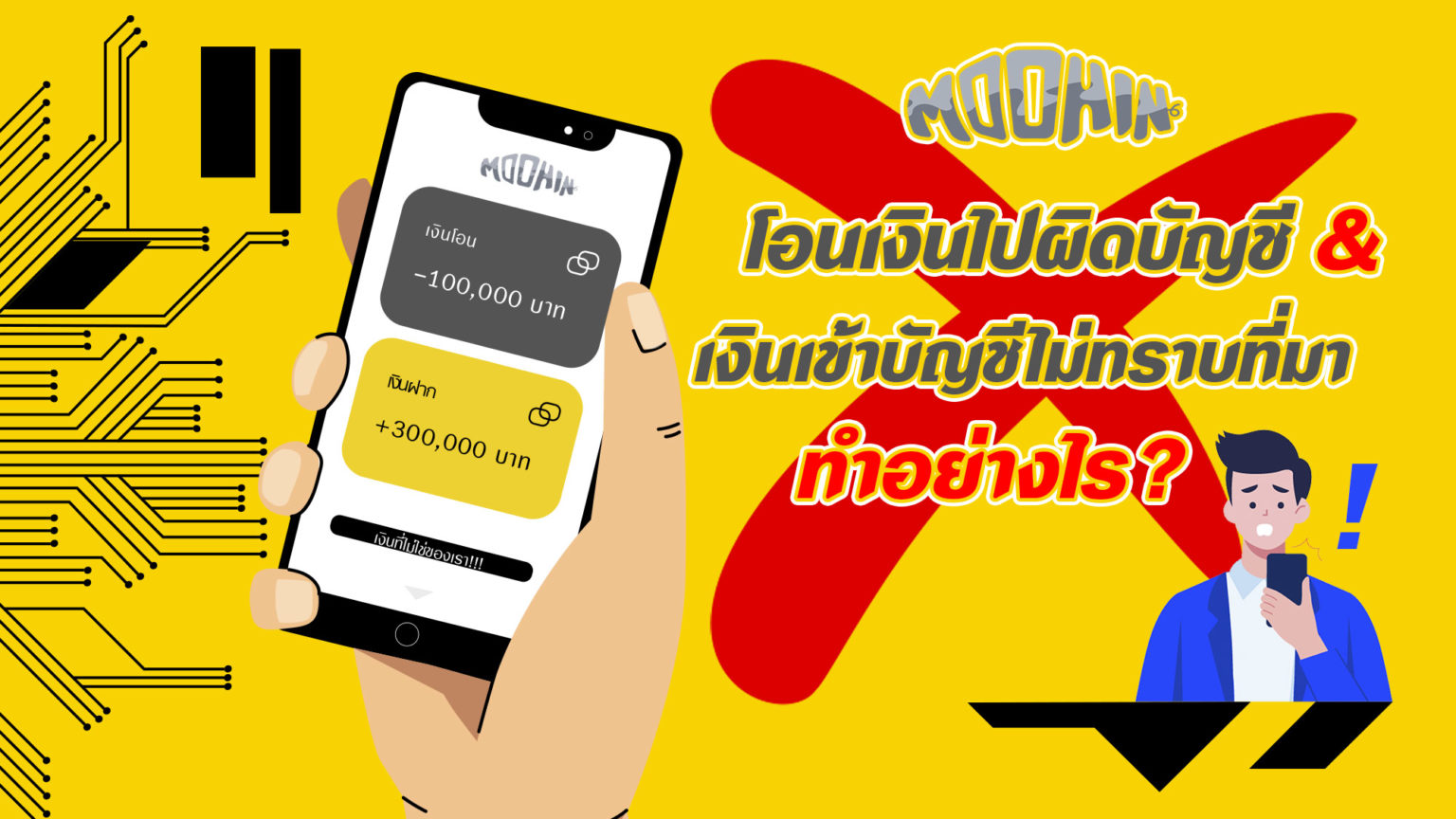 โอนเงินไปผิดบัญชี ทำยังไง? มีคนโอนเงินผิดมาเข้าบัญชี ต้องทำยังไง? - Moohin